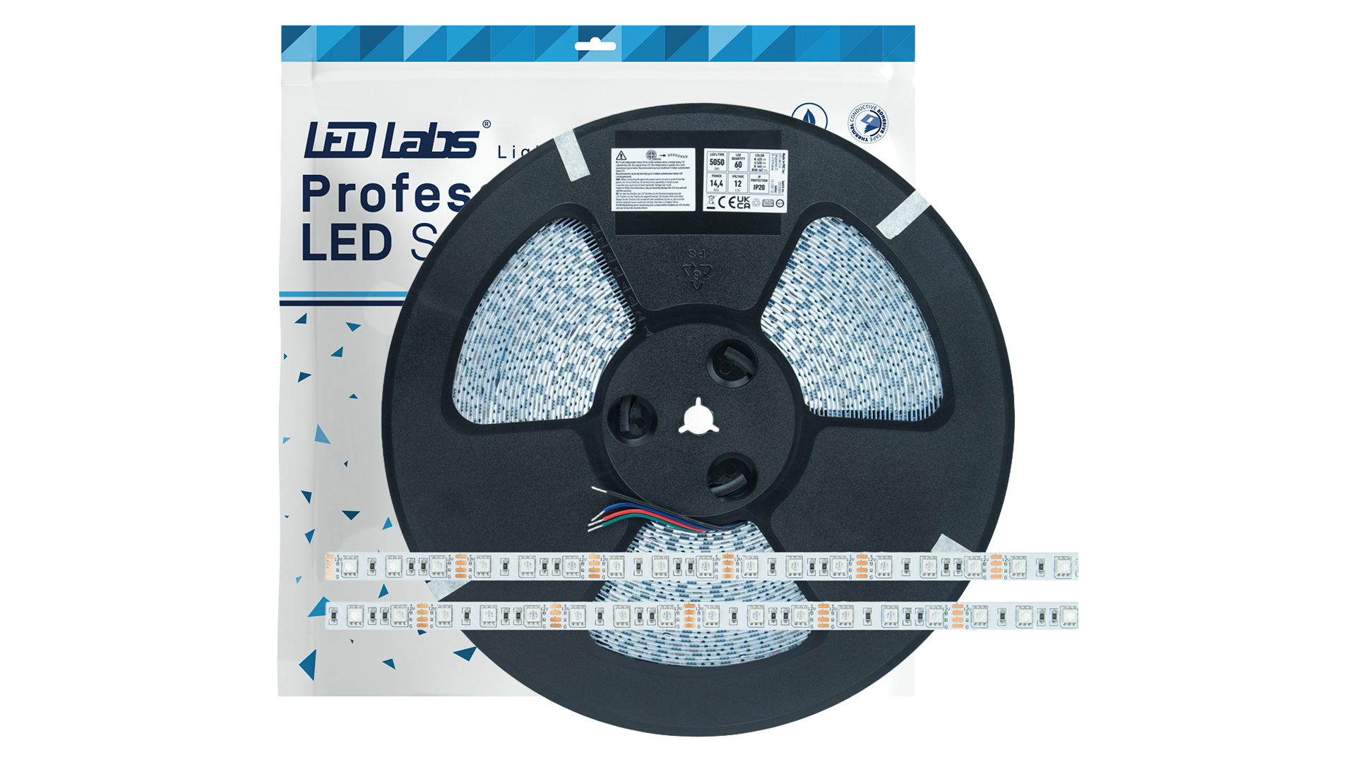 LED Strip PRO 3Y 12V 300 LED 5050 SMD 14.4W RGB - 25m ★ Sklep Led - Labs